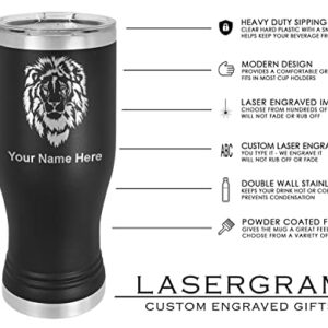 LaserGram 20oz Vacuum Insulated Pilsner Mug, Hecho En El Salvador, Personalized Engraving Included (Black)