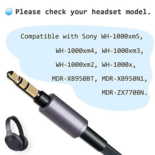 MQDITH WH-1000XM5 Replacement Headphone Cable Compatible with Sony WH-1000xm5 WH-1000xm4 WH-1000xm3 WH-1000xm2,Cord fit for Sony MDR-XB950BT MDR-XB950N1 MDR-ZX770BN WH-xb910n WH-CH700N Headphone