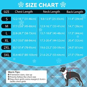 ALAGIRLS Classic Plaid Reversible Dog Winter Coat, Reflective Windproof Dog Vest Clothes, Warm Cotton Lined Pet Snow Jacket Pet Apparel for Cold Weather, Blue L