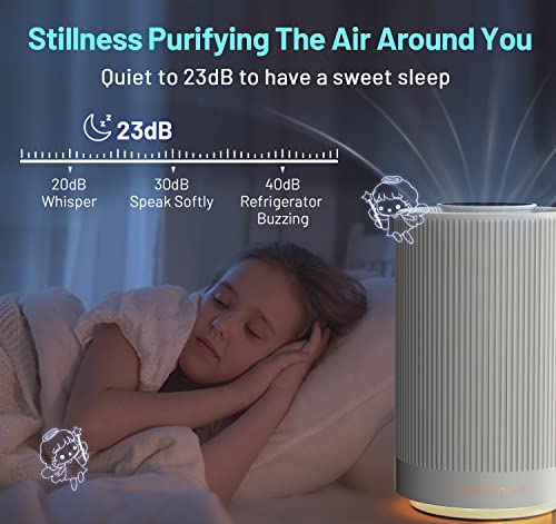 Jafanda Air Purifiers for Home bedroom,One Air Purifier and One Replacement Filter,H13 True HEPA Coverage 450 sqft,23 dB Air cleaner with Brushless Motor