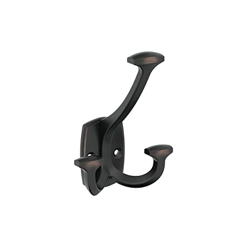 Amerock H37004ORB | Vicinity Triple Prong Decorative Wall Hook | Oil Rubbed Bronze Hook for Coats, Hats, Backpacks, Bags | Hooks for Bathroom, Bedroom, Closet, Entryway, Laundry Room, Office