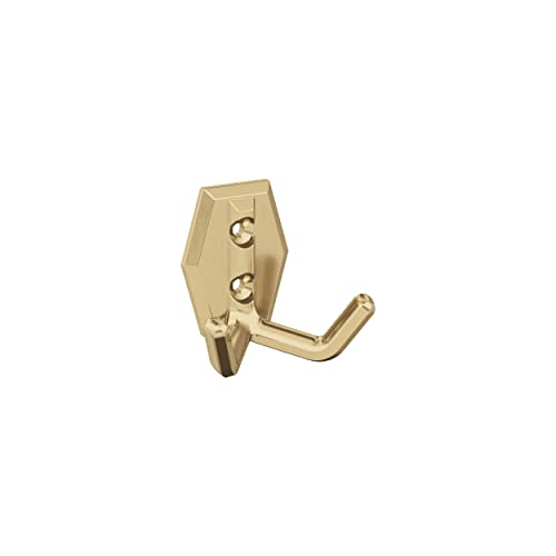 Amerock H37008CZ | Benton Double Prong Decorative Wall Hook | Champagne Bronze Hook for Coats, Hats, Backpacks, Bags | Hooks for Bathroom, Bedroom, Closet, Entryway, Laundry Room, Office