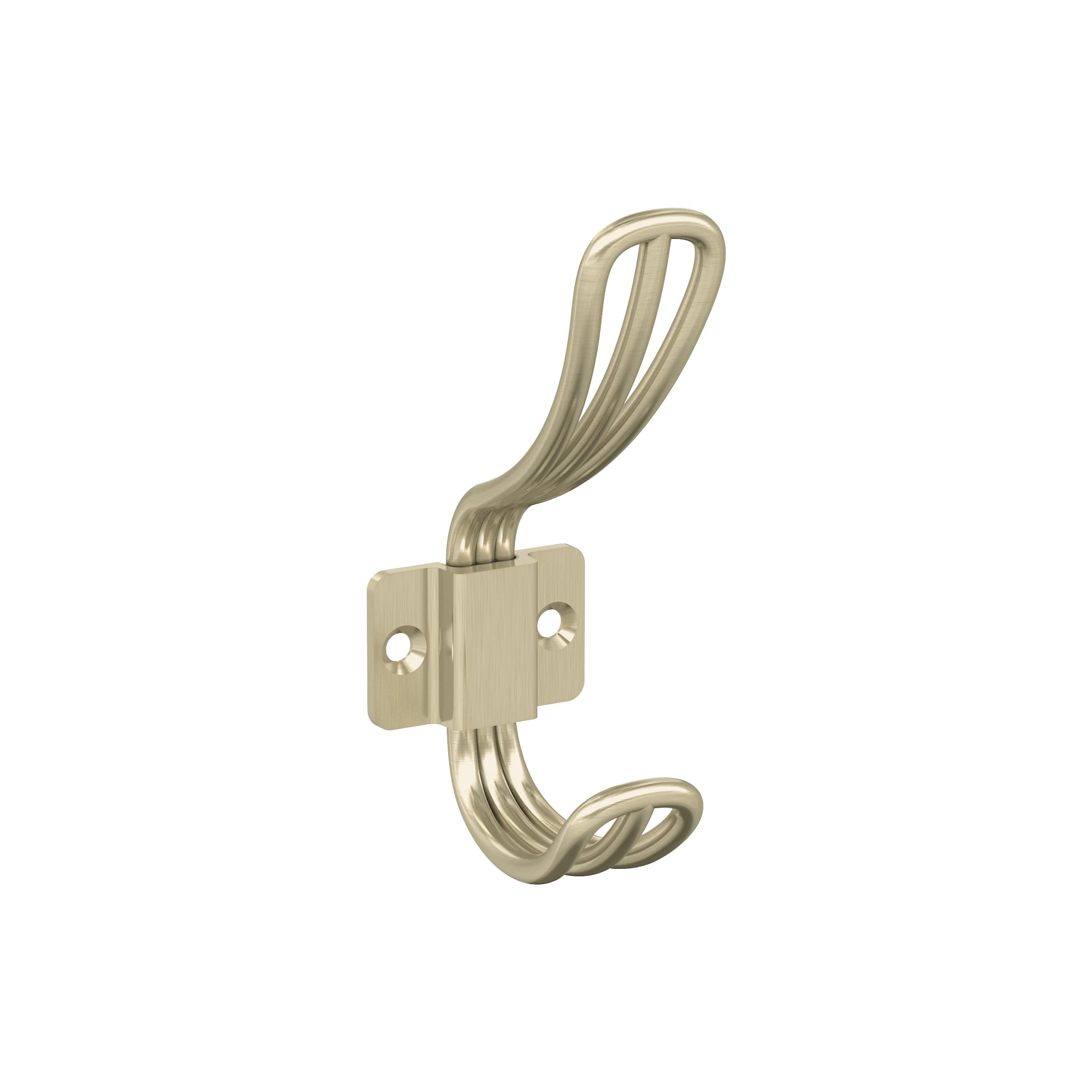 Amerock H37006BBZ | Vinland Double Prong Decorative Wall Hook | Golden Champagne Hook for Coats, Hats, Backpacks, Bags | Hooks for Bathroom, Bedroom, Closet, Entryway, Laundry Room, Office