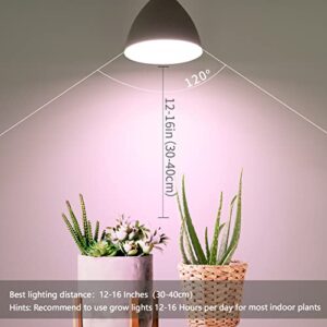 Necgemlex Smart LED Grow Light Bulbs with Remote Controller, Sun Mode, Built-in Daily Auto Timer, 4500K, A21/A70 E26/E27 9W Dimmable Full Spectrum Grow Bulbs for Indoor Plants, 2 Pack