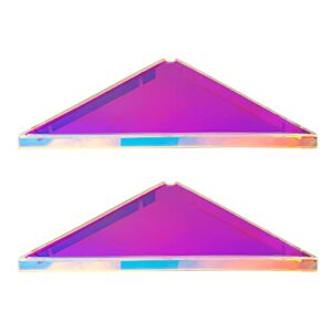 evron Acrylic Corner Mounting Shelf,Corner Shelves Waterproof for Bathroom Storage,Easy to Install Wall Corner Shelf,Set of 2 (Iridescent)