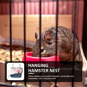 POPETPOP Hamster Plaything Rat Hammock Hanging Basket with Cushion Blanket Hamster Warm Bed Cage Habitats Plush Hideout Pet Cage Accessories for Squirrel Rat Guinea Pig Blue Pet Hanging Hammock