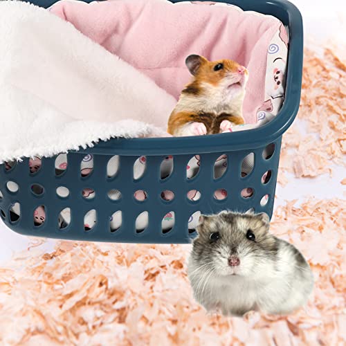 POPETPOP Hamster Plaything Rat Hammock Hanging Basket with Cushion Blanket Hamster Warm Bed Cage Habitats Plush Hideout Pet Cage Accessories for Squirrel Rat Guinea Pig Blue Pet Hanging Hammock