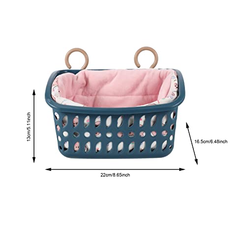 POPETPOP Hamster Plaything Rat Hammock Hanging Basket with Cushion Blanket Hamster Warm Bed Cage Habitats Plush Hideout Pet Cage Accessories for Squirrel Rat Guinea Pig Blue Pet Hanging Hammock