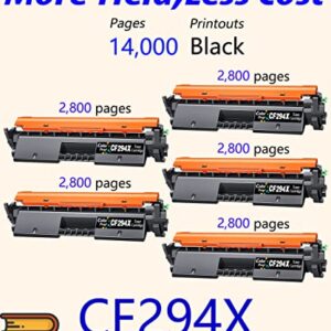 Color Print Compatible 94X Toner Cartridge 94A Replacement for HP CF294X CF294A 294X 294A Used for Laser Jet Pro MFP M148fdw M148dw M118dw M118 M148 M149 148dw 148fdw 118dw Printer (5-Pack, Black)