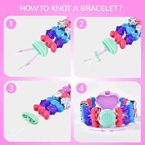 Bracelet Making Kit-BELLOCHIDDO Beads for Bracelets Making with Elastic Strings, Bracelet Making Kit for Girls with Storage Box, DIY Girls Toys for Age 3 4 5 6 7 8 9 10 Year Old Gift