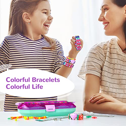 Bracelet Making Kit-BELLOCHIDDO Beads for Bracelets Making with Elastic Strings, Bracelet Making Kit for Girls with Storage Box, DIY Girls Toys for Age 3 4 5 6 7 8 9 10 Year Old Gift