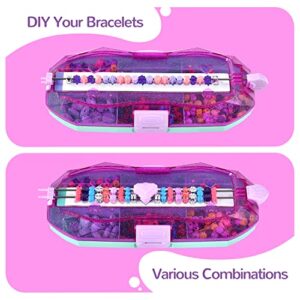 Bracelet Making Kit-BELLOCHIDDO Beads for Bracelets Making with Elastic Strings, Bracelet Making Kit for Girls with Storage Box, DIY Girls Toys for Age 3 4 5 6 7 8 9 10 Year Old Gift