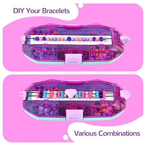 Bracelet Making Kit-BELLOCHIDDO Beads for Bracelets Making with Elastic Strings, Bracelet Making Kit for Girls with Storage Box, DIY Girls Toys for Age 3 4 5 6 7 8 9 10 Year Old Gift