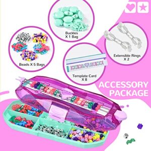 Bracelet Making Kit-BELLOCHIDDO Beads for Bracelets Making with Elastic Strings, Bracelet Making Kit for Girls with Storage Box, DIY Girls Toys for Age 3 4 5 6 7 8 9 10 Year Old Gift