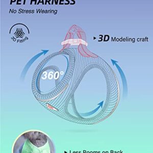 JC HOUSE Small Dog Harness, No Pull Lightweight Step-in Dog Vest, No Choke Escape Proof Reflective Soft Air Mesh Harness for Puppies & Cats Walking, Running Training and Daily Use, Green, S (M3S)