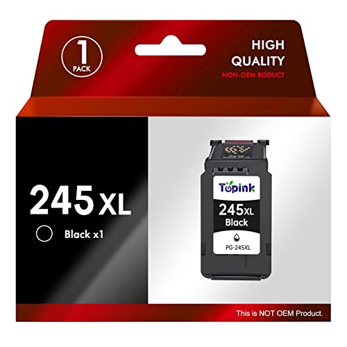 Topink 245XL Black Ink Cartridge for Canon Printer Ink 245 Black XL PG-245 PG 243 PG-243 Compatible with Cannon Pixma MX490 MX492 MG2522 TS3100 TS3122 TS3300 TS3322 TR4500 TR4520 TR4522 Printer