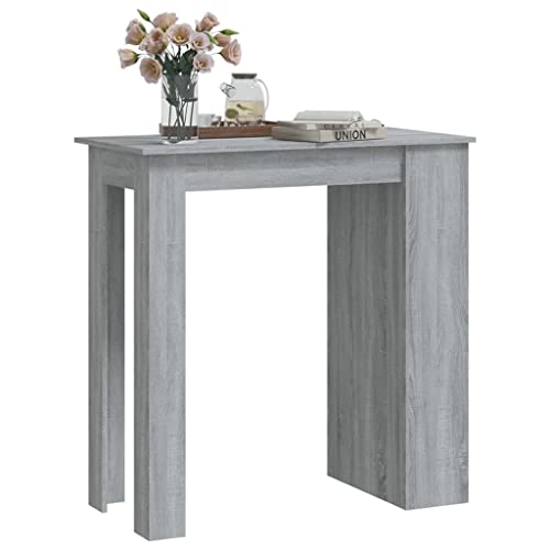 Queen.Y Dining Table Set Kitchen Bar Table with 3 Storage Racks Wood Counter Height Table Top with Dining Room Home (Grey, 40.2"x19.7"x40.7")