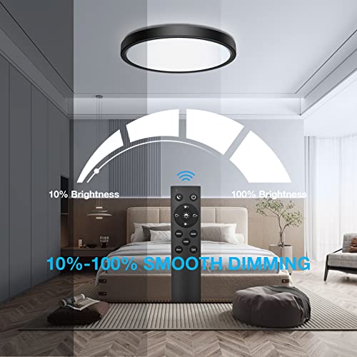 yotutun LED Ceiling Light Fixture 24W LED Flush Mount Ceiling Light, 3 Color Temperatures Dimmable Ceiling Light Fixture for Kitchen,Bedroom,Bathroom,Dining Room,Hallway (1 Pack)