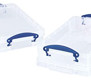 Really Useful Box 2.5 Litre Plastic Storage Box Clear (Pack of 2)