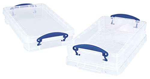 Really Useful Box 2.5 Litre Plastic Storage Box Clear (Pack of 2)