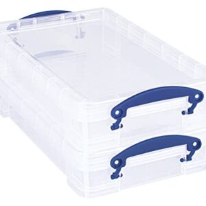 Really Useful Box 2.5 Litre Plastic Storage Box Clear (Pack of 2)