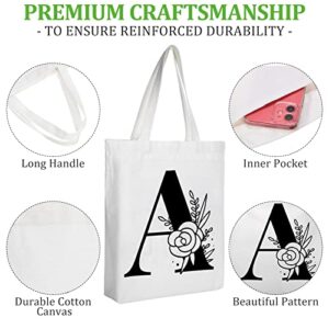 Reginary Monogrammed Initial Tote Bags for Women Graduation Gift Makeup Bag Teacher Appreciation Gift for Graduate Teacher (Letter A)