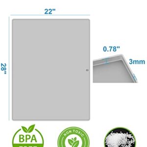 Under Sink Mat Waterproof 28"x22" Kitchen Cabinet Mat - Silicone Under Sink Liner Drip Tray with Drain Hole for The Kitchen, Bath, and Laundry Cabinets