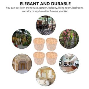 Ciieeo Seagrass Planter Basket 6pcs Mini Woven Baskets Decorative Basket for Party Tabletop DIY Craft Household Bamboo Sundries Basket Without Handles (8.5X8.5CM) Rattan Flower Basket