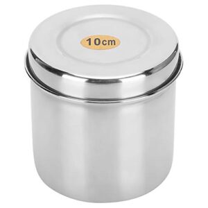 lizealucky stainless steel cotton ball cup cotton swab jar container dispenser medicine bottle with metal lid for cotton ball swabs, cotton round pads, floss storage