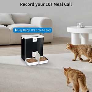 QLIFE Automatic Cat Dog Feeder: Dry Food Dispenser for Dog, Auto Pet Feeder, Portion Control Automatic Dog Feeder (Black Regular, 6L)