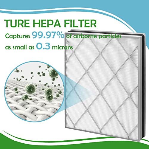 HE401 HE402 True HEPA Replacement Filter Compatible with Shark 4 Fan HE401 HE402 HE405 HE400 Air Purifier, 2 HEPA Filter Plus 4 Pre-filter, HE4FKPET