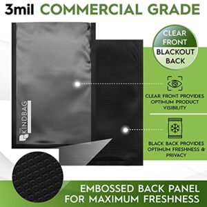 The Kind Bag Vacuum Seal Bags for Food; Food Grade, BPA Free & Freezer Safe; Airtight, Odor Free and Moisture Free; Commercial Grade 3mil Clear & Black; 4x6 inch Pre Cut Bags (100ct)