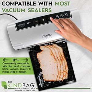 The Kind Bag Vacuum Seal Bags for Food; Food Grade, BPA Free & Freezer Safe; Airtight, Odor Free and Moisture Free; Commercial Grade 3mil Clear & Black; 4x6 inch Pre Cut Bags (100ct)