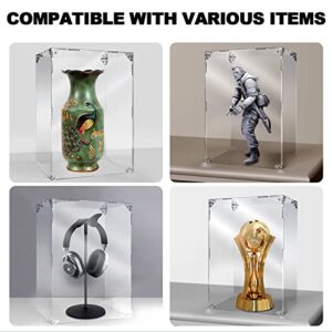 Clear Acrylic Headphones Display Box Dust Cover for Headphones, Collectibles, Figure, Trophy, Model Assemble Cube Stand Dustproof Protection Headphones Showcase Cover (10x7x13 in)