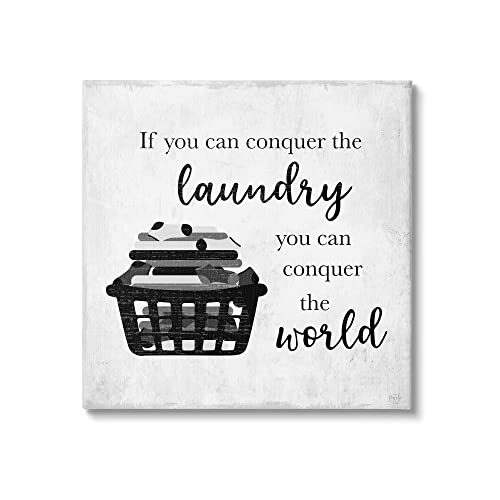 Stupell Industries Conquering Laundry & World Casual Home Phrase Canvas Wall Art, Design by Natalie Carpentieri