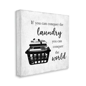 Stupell Industries Conquering Laundry & World Casual Home Phrase Canvas Wall Art, Design by Natalie Carpentieri