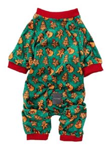 fuzzyard cookies for santa christmas snowman gingerbread pet dog premium super soft pajamas (size 3)