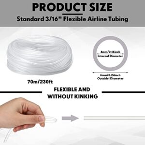 Zhengmy 230 ft Standard Size Airline Tubing for Fish Tank Clear and Flexible Aquarium Air Pump Accessories 3/16'' Tubing for Fish Tank Air Pump, Aquariums, Terrariums