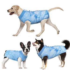 dog surgery recovery suit, tie dye pet surgical suit for female, cone e-collar alternatives after spay abdominal wounds protector, neuter dog anti-licking onesie for small medium large dogs, medium