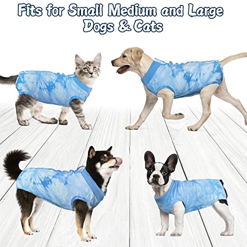 Dog Surgery Recovery Suit, Tie Dye Pet Surgical Suit for Female, Cone E-Collar Alternatives After Spay Abdominal Wounds Protector, Neuter Dog Anti-Licking Onesie for Small Medium Large Dogs, X-Large