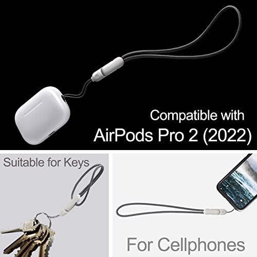 MOLESS Lanyard Compatible with AirPods Pro 2, Anti-Drop Accessories Lanyards for Apple Airpods Pro 2nd Generation 2022, Multifunctional Soft Braided Cord As Wrist Loop Or Attaching Strap (Gray)