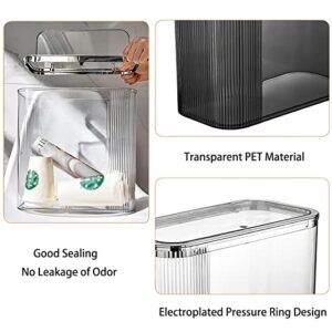 Aiabaleaft Transparent Trash can Wastebasket, Bathroom Trash Can with Lid, 3.5 Gallon Kithen Garbage Can for Bathroom, Bedroom, Kitchen, Office, Craft Room (Transparently Green Without Cover)