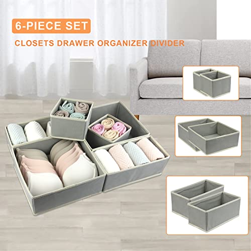 Drawer Organizer Clothes, Baby Kids Clothes Drawer Organizer, Foldable Cloth Storage Box Closet Dresser Drawer Divider Organizer Basket Bins for Clothes, Pants, Underwear, Socks, Bras, Hats and Ties