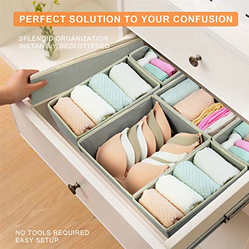 Drawer Organizer Clothes, Baby Kids Clothes Drawer Organizer, Foldable Cloth Storage Box Closet Dresser Drawer Divider Organizer Basket Bins for Clothes, Pants, Underwear, Socks, Bras, Hats and Ties