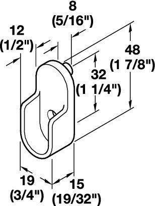 Oval Closet Rod with End Supports (CHROME - 30 inch)