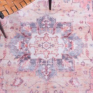 SAFAVIEH Tucson Collection Area Rug - 5' x 8', Rust & Beige, Persian Design, Non-Shedding Machine Washable & Slip Resistant Ideal for High Traffic Areas in Living Room, Bedroom (TSN163P)