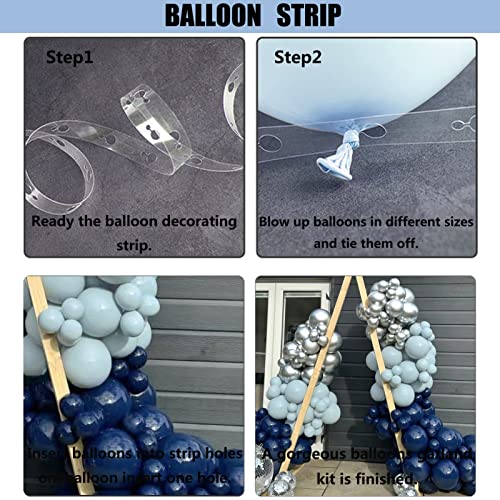 Futureferry Night Blue and Ice Blue Balloons Garland Kit 137Pcs Navy Blue Metallic Silver Balloon Arch for Birthday Baby shower Wedding Anniversary Graduation Party Backdrop DIY Decoration