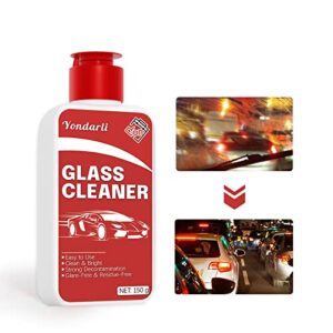 car glass cleaner with sponge, car glass oil film cleaner, glass cleaner for auto and home eliminates coatings, bird droppings, and water spots, quick and easy solution to restore glass to clear(150g)