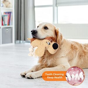 PUHOHUN Squeaky Dog Toys Dog Plush Toy for Large Chewers Dog Toys with Crinkle Paper and Squeaker Tug of War Dog Toys