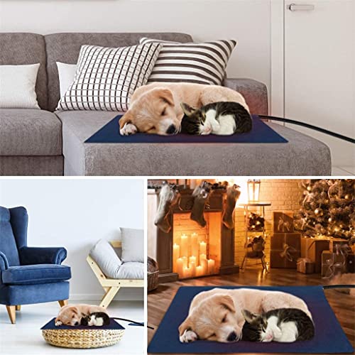 SMLJLQ Electric Pet Heating Pad Blanket Bed for Dogs and Cats Indoor Warming Mat Home Office Chair Heated Mat 50x50cm